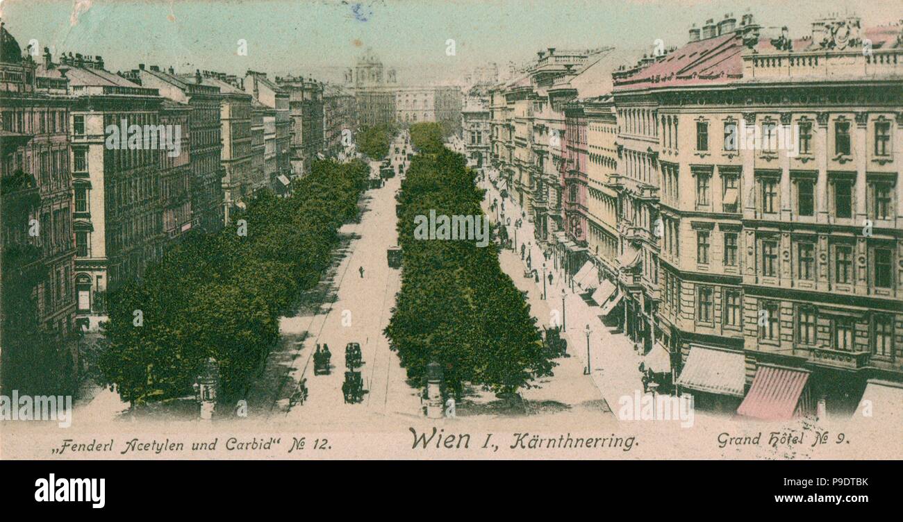 Ringstraße (Kärntner Ring), Vienna. Museum: PRIVATE COLLECTION Stock ...