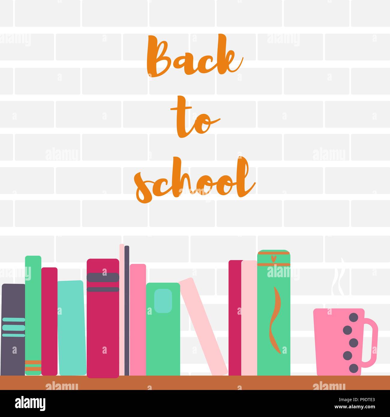 Cup hot coffee books Stock Vector Images - Alamy