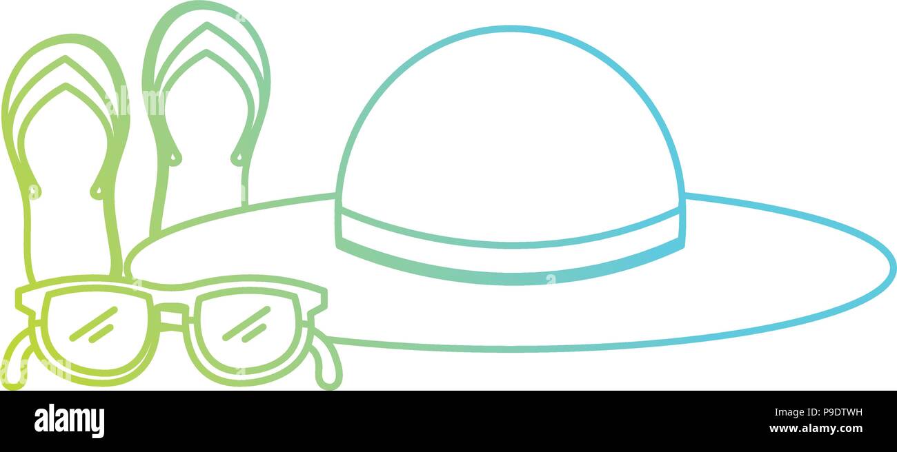 Hat sunglasses flip flops Stock Vector Images - Alamy