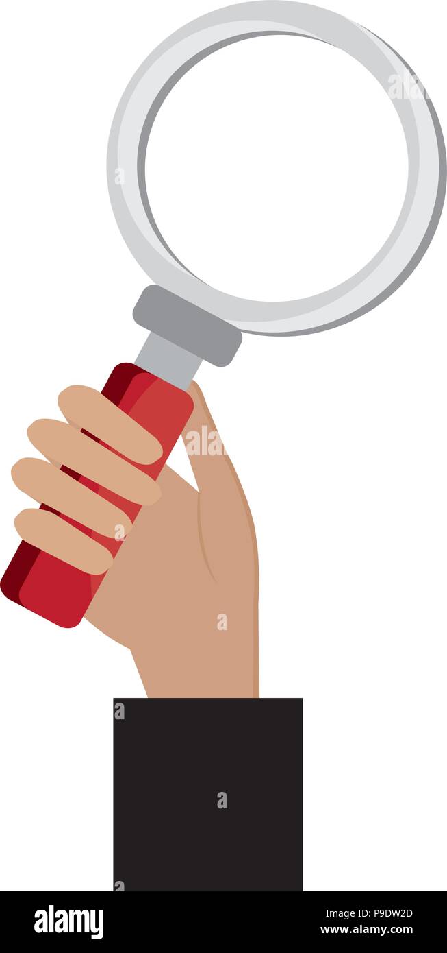 hand human with magnifying glass Stock Vector Image & Art - Alamy