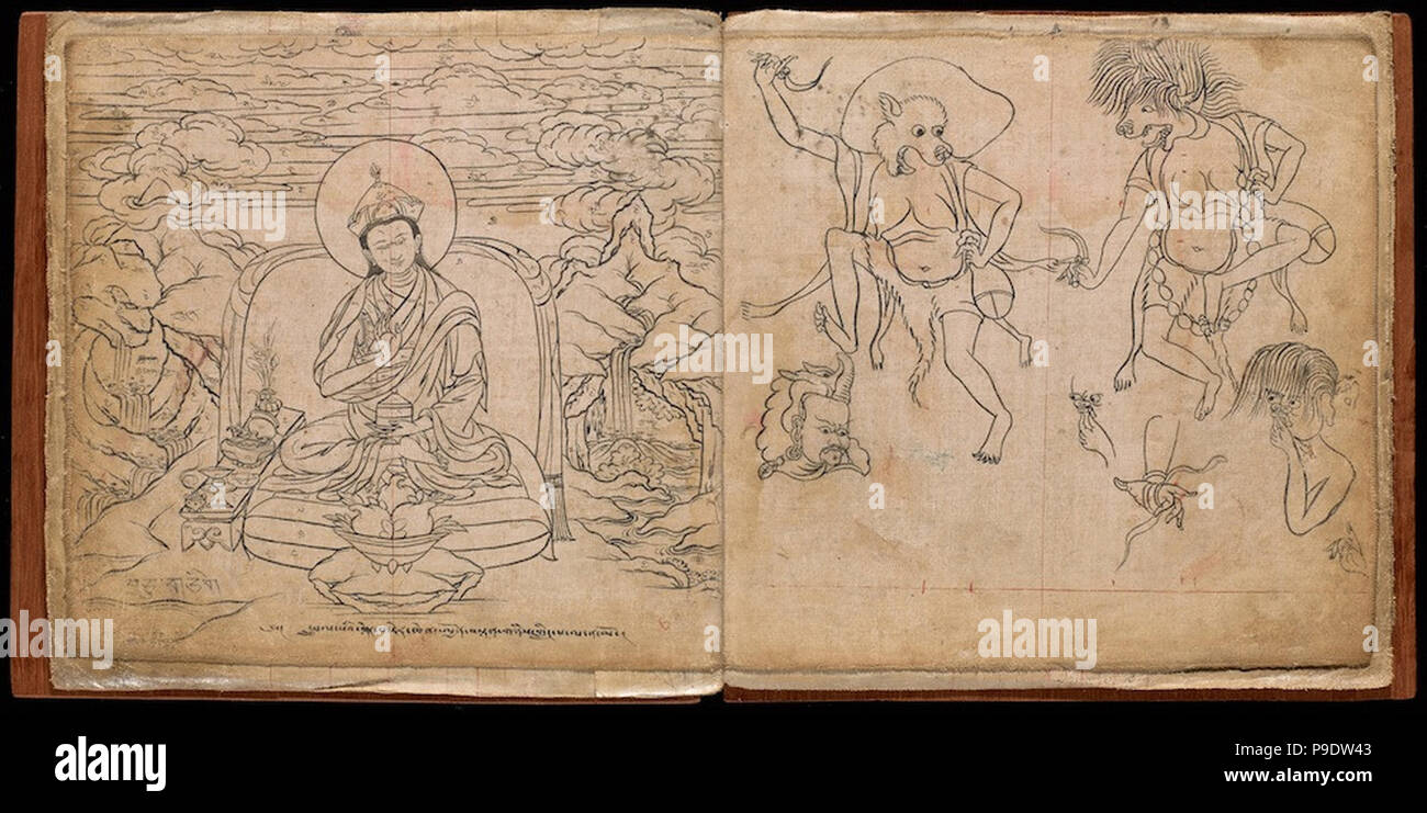 antique buddhist manuscripts Stock Photo - Alamy