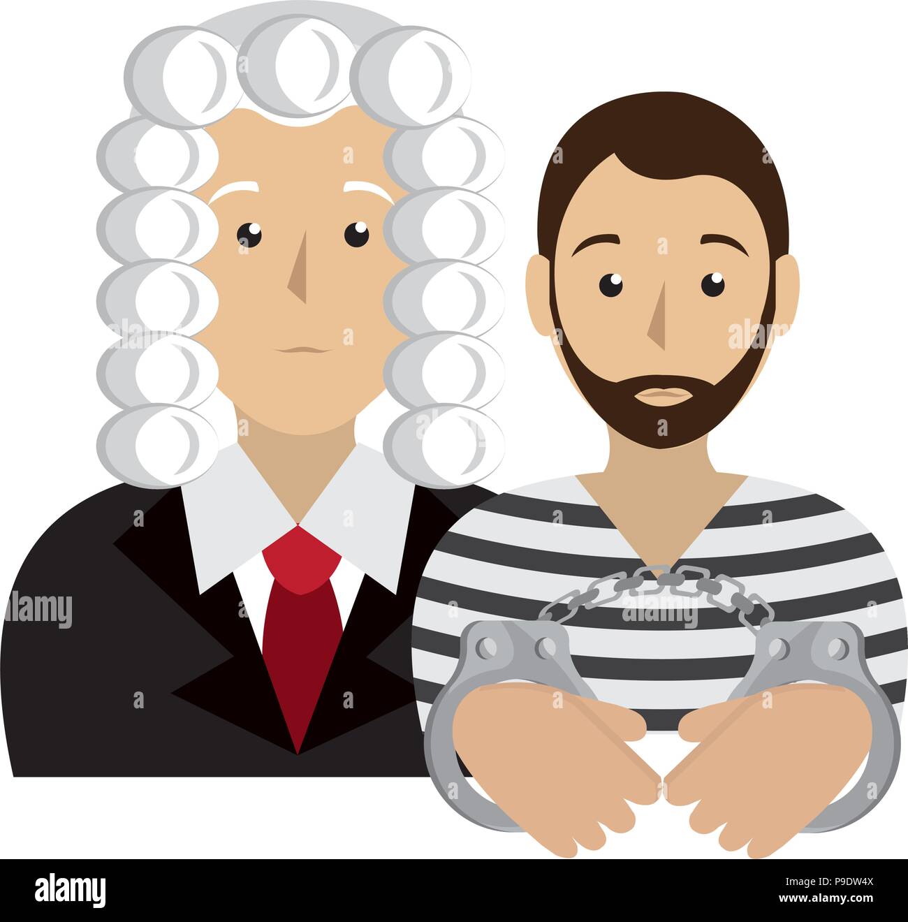 justice judge with prisoner character Stock Vector Image & Art - Alamy