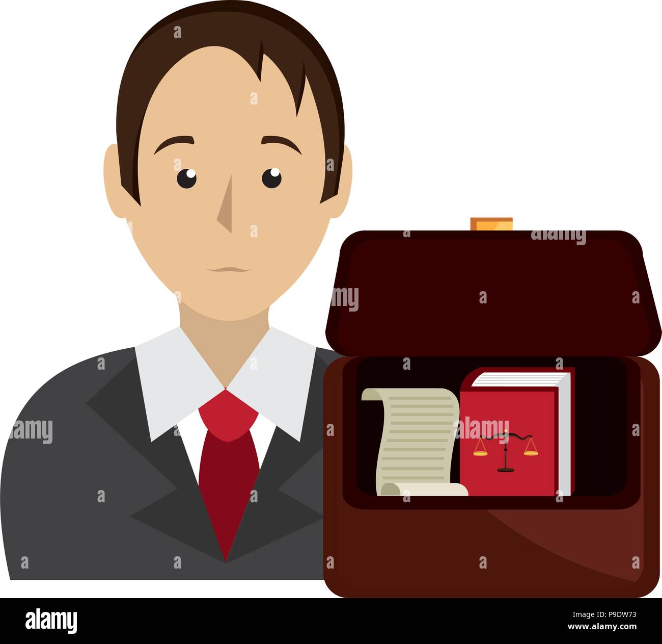 lawyer with portfolio and book character Stock Vector Image & Art - Alamy