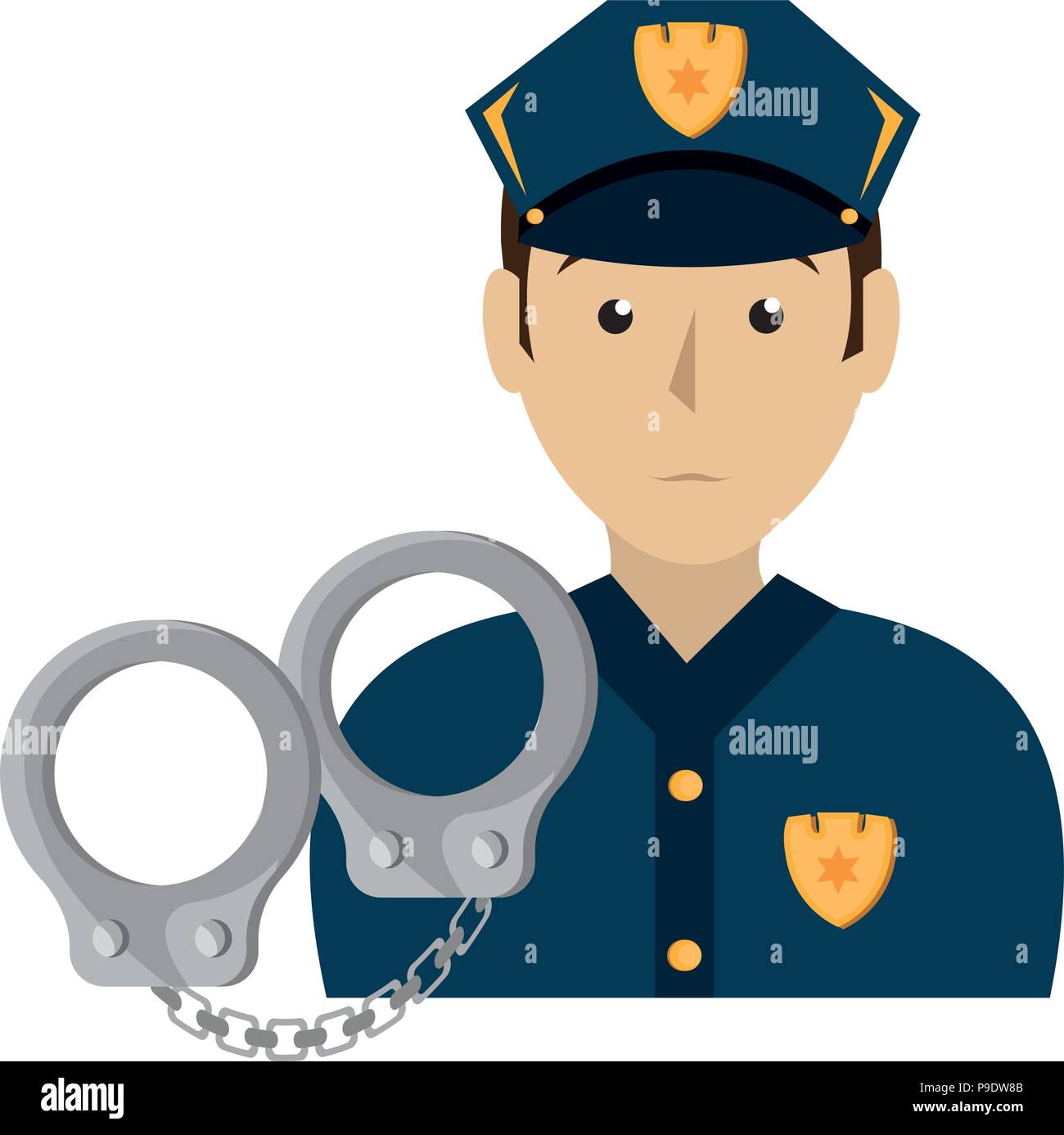 police officer with handcuffs character Stock Vector Image & Art - Alamy