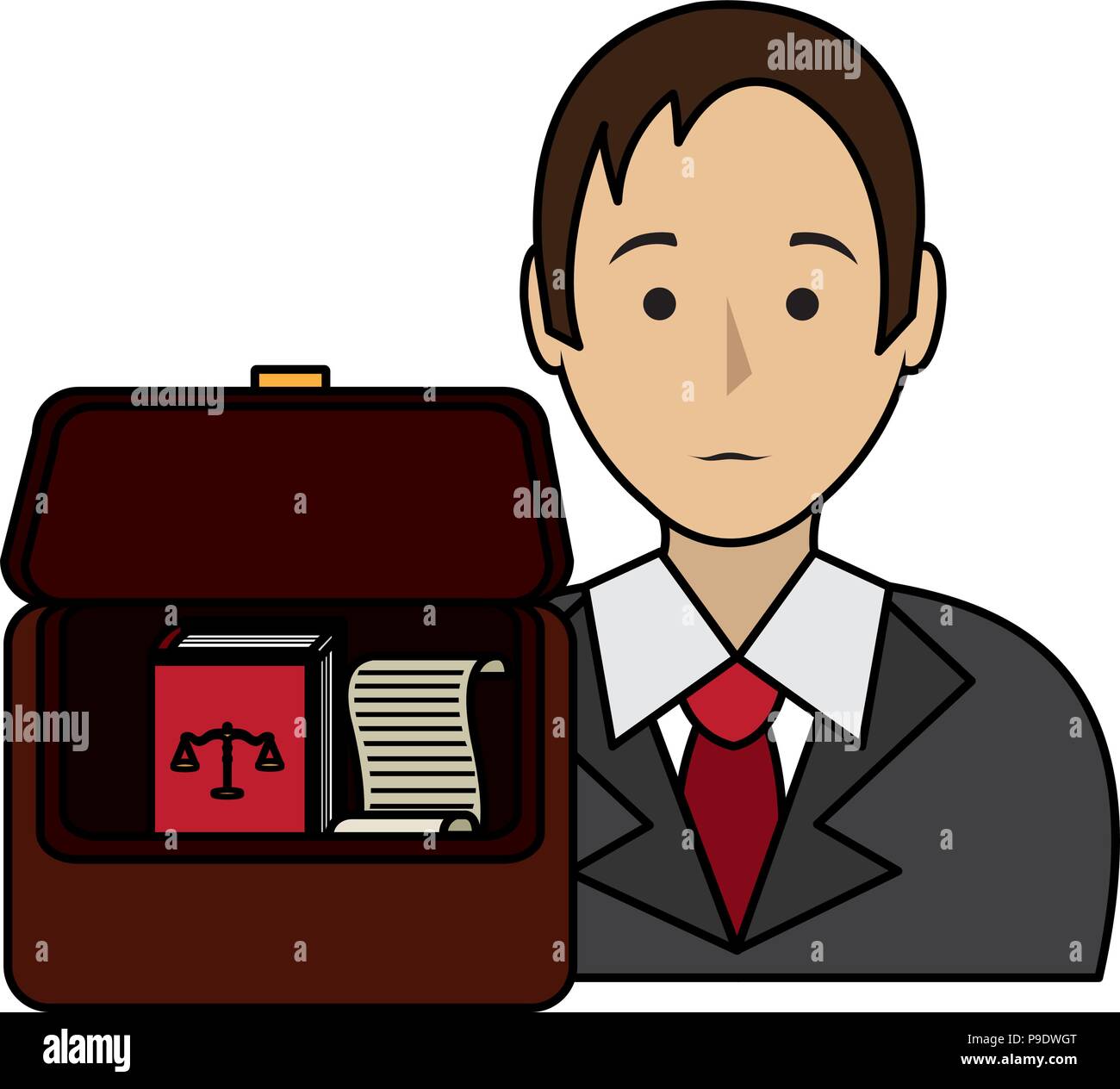 lawyer with portfolio and book character Stock Vector Image & Art - Alamy