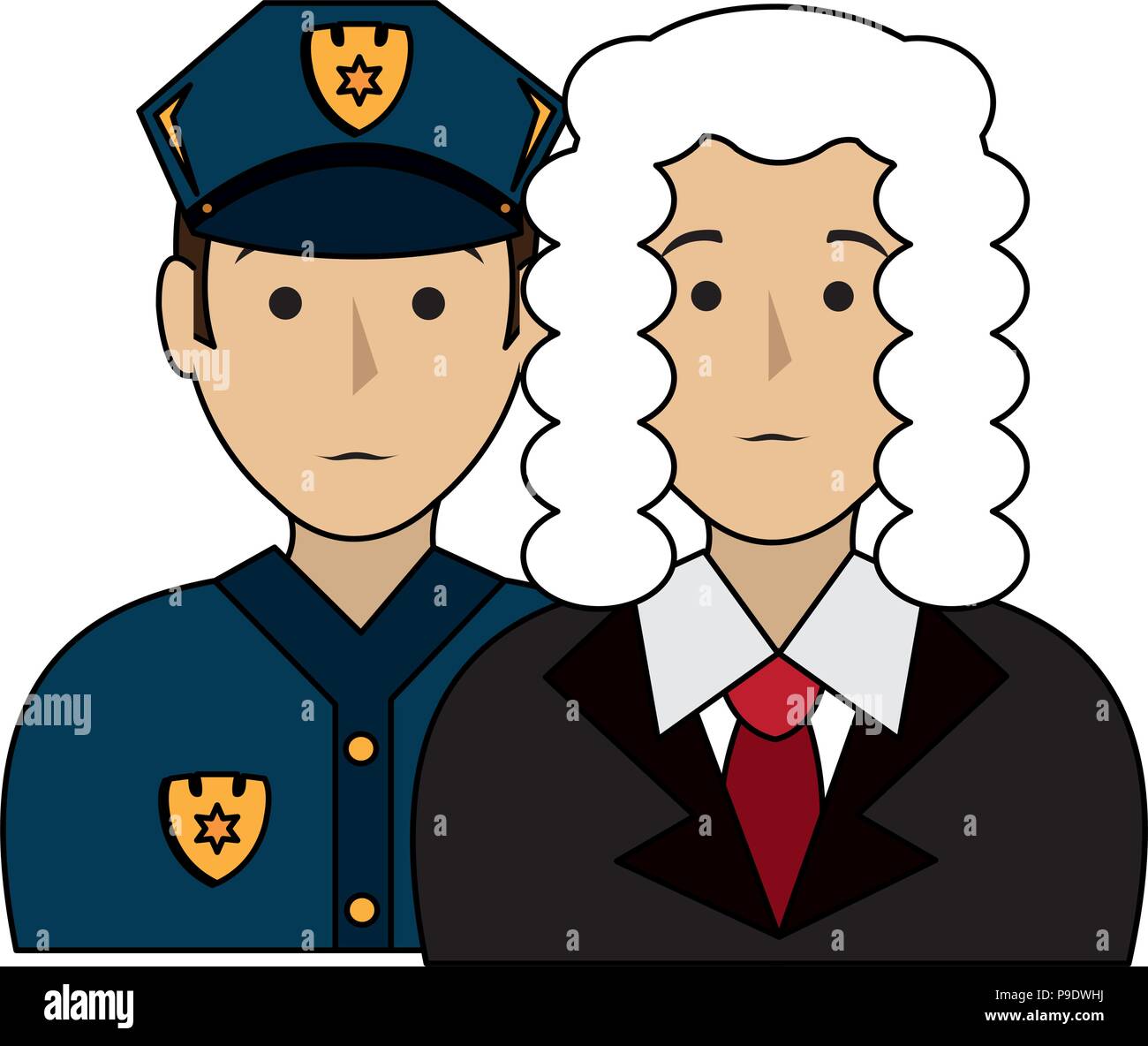 justice judge and police characters Stock Vector Image & Art - Alamy