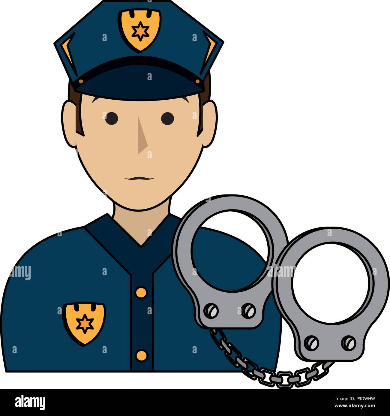 police officer with handcuffs character Stock Vector Image & Art - Alamy