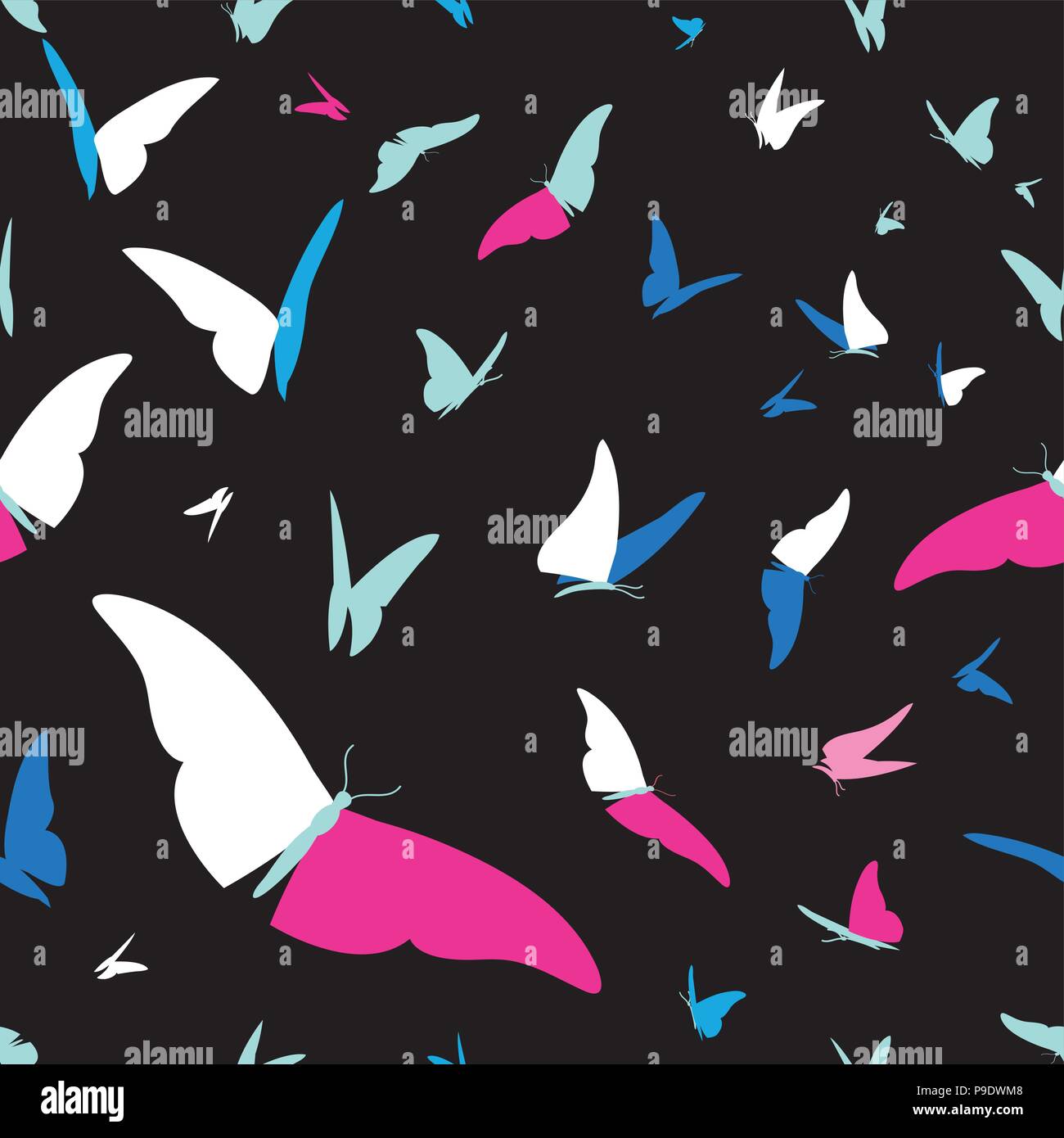 Seamless graphical pattern of butterflies Stock Vector Image & Art - Alamy