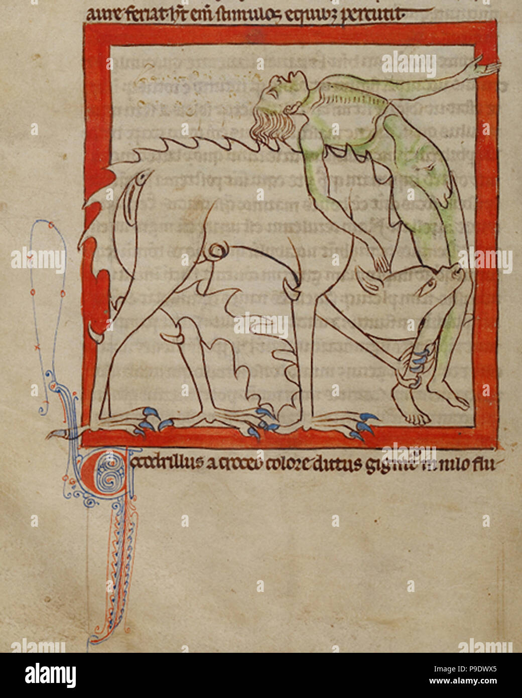 A Crocodile; Unknown; England, Europe; about 1250 - 1260; Pen-and-ink ...
