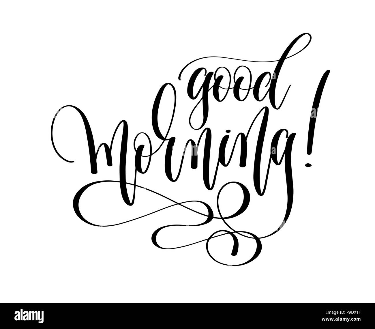 good morning - hand lettering inscription text Stock Vector Image & Art ...