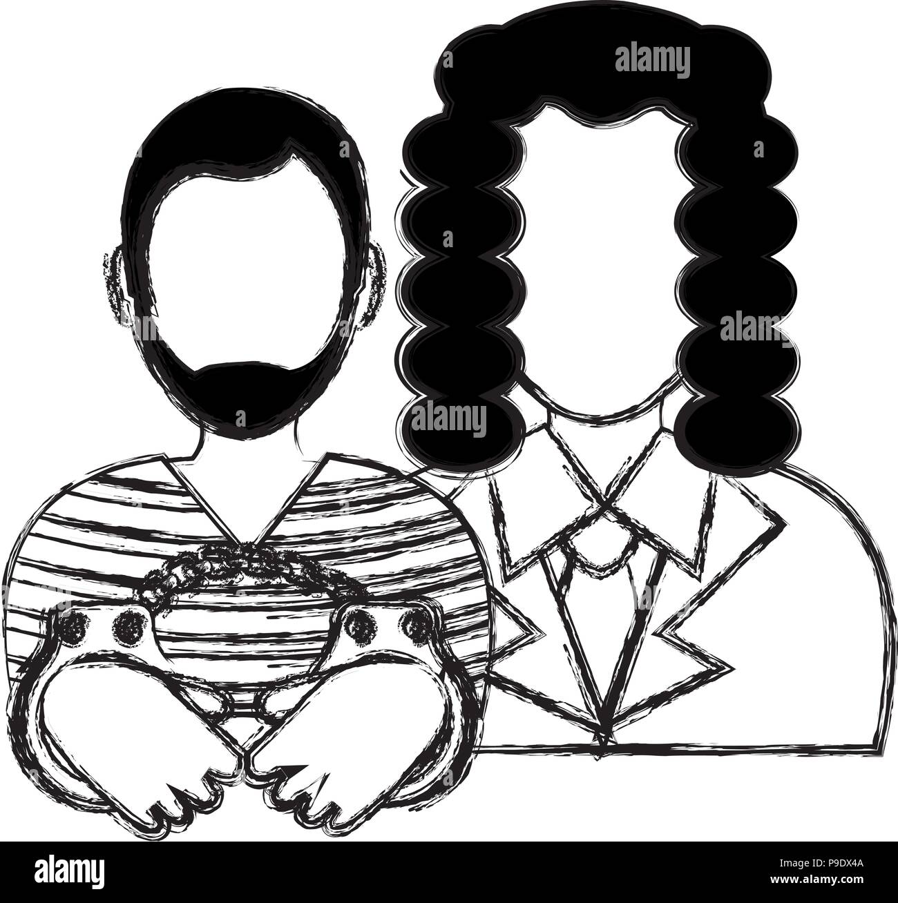 Criminal court judge prisoner Stock Vector Images - Alamy