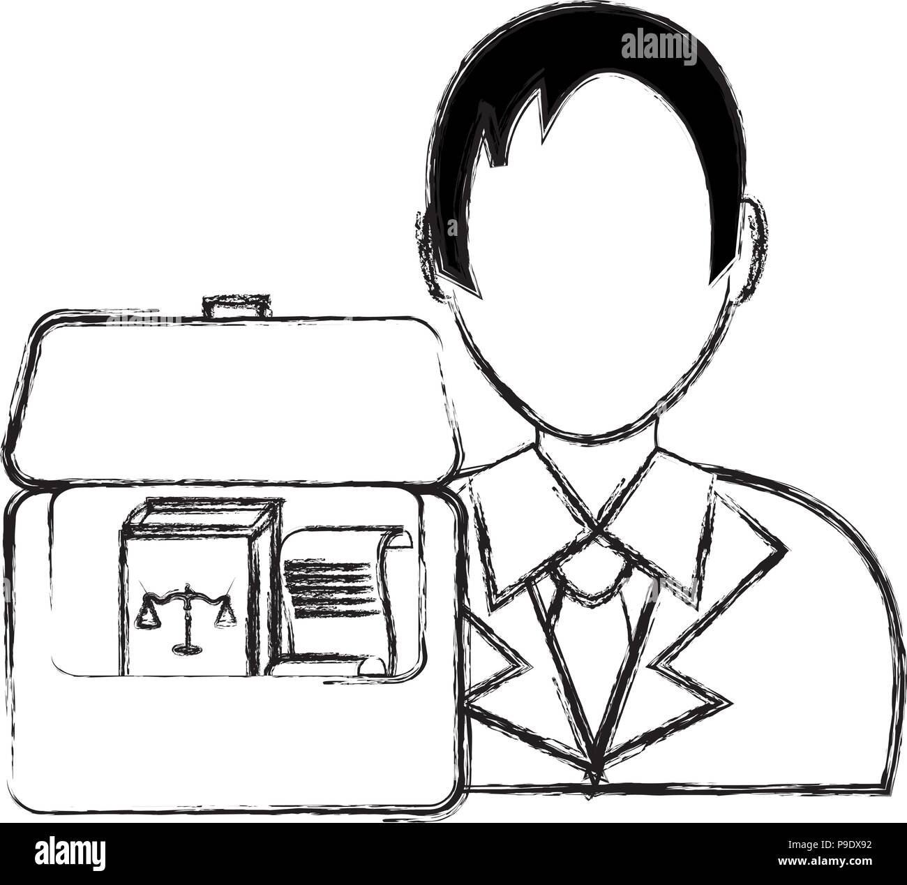 lawyer with portfolio and book character Stock Vector Image & Art - Alamy