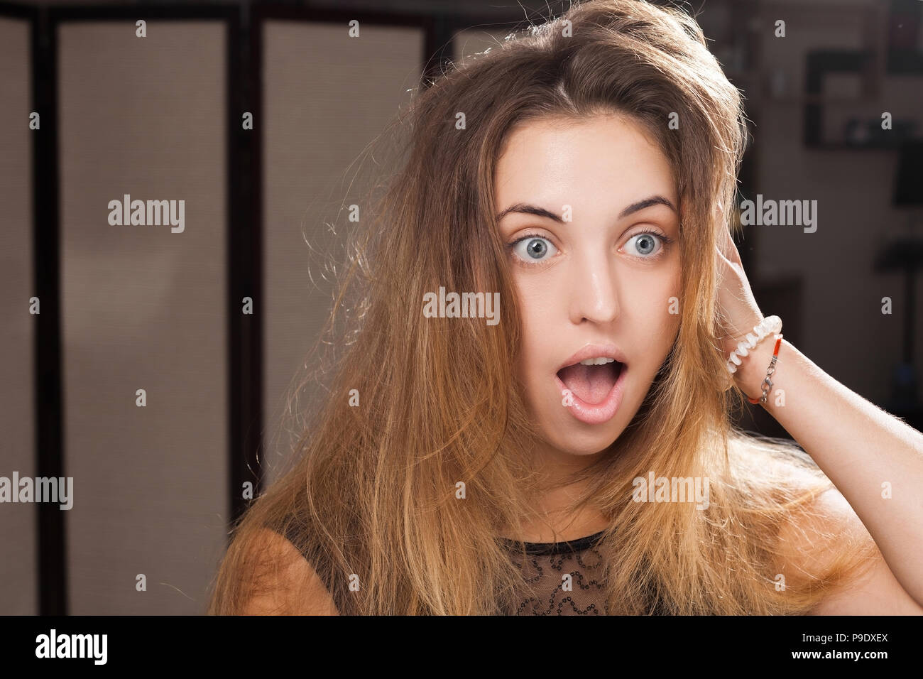 Disheveled hairstyle hi-res stock photography and images - Alamy