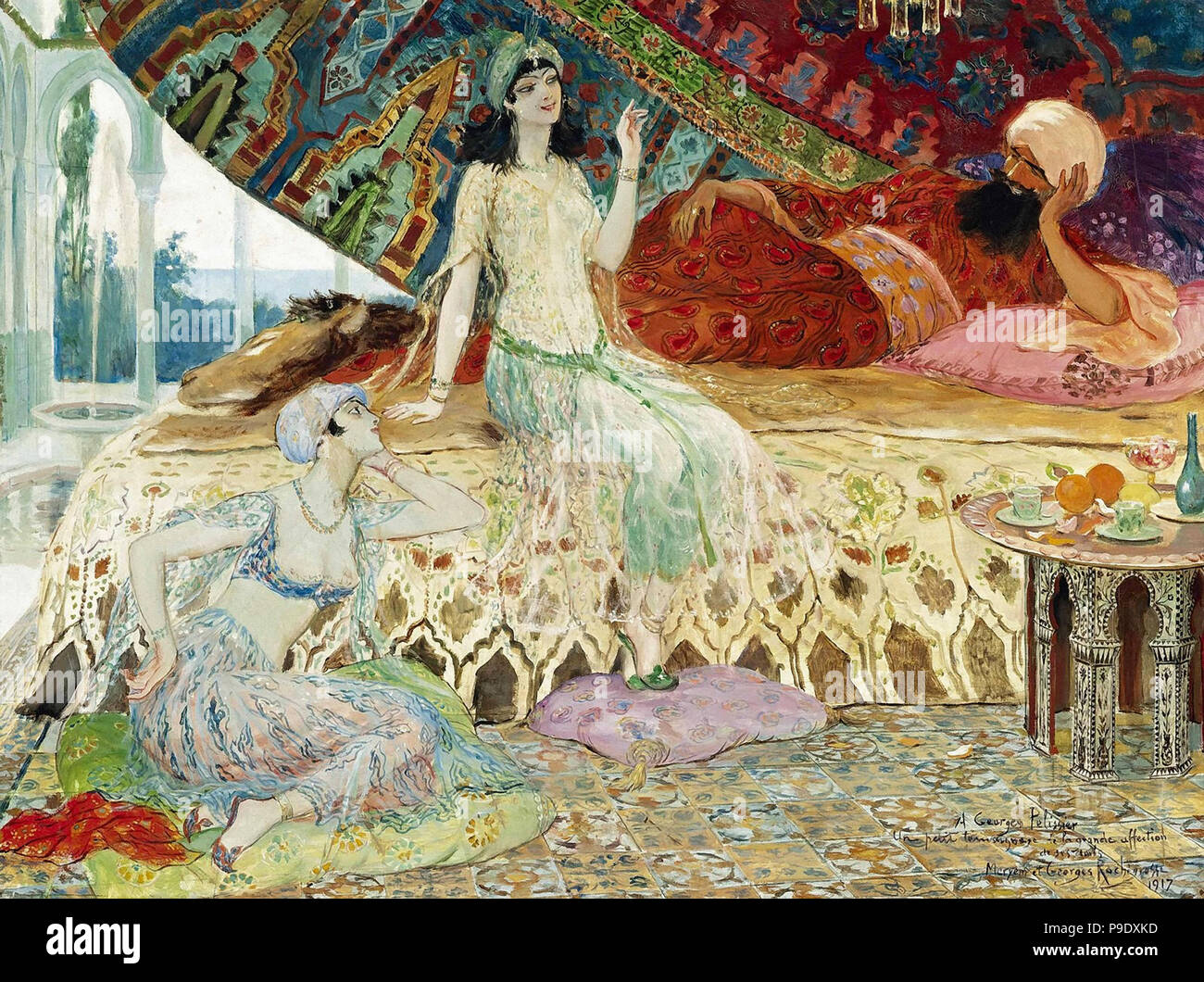 Rochegrosse Georges Antoine - Storytelling in the Harem Stock Photo - Alamy