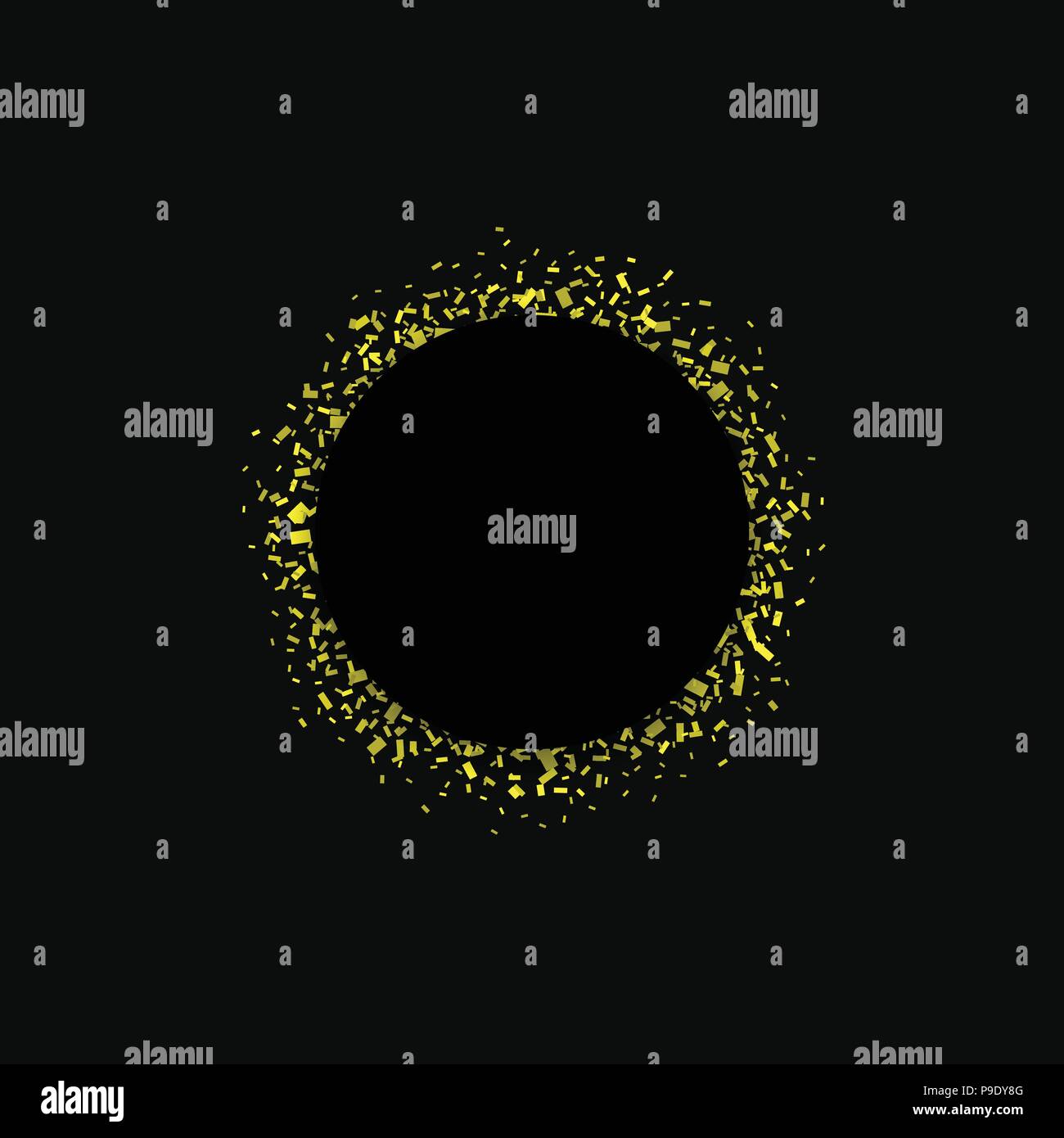 Black paper label with golden flying confetti Stock Vector Image & Art ...