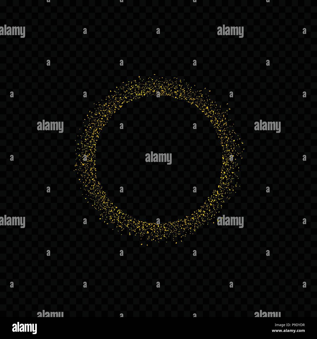 Golden round abstract flying confetti shape. Holiday concept, Vector ...
