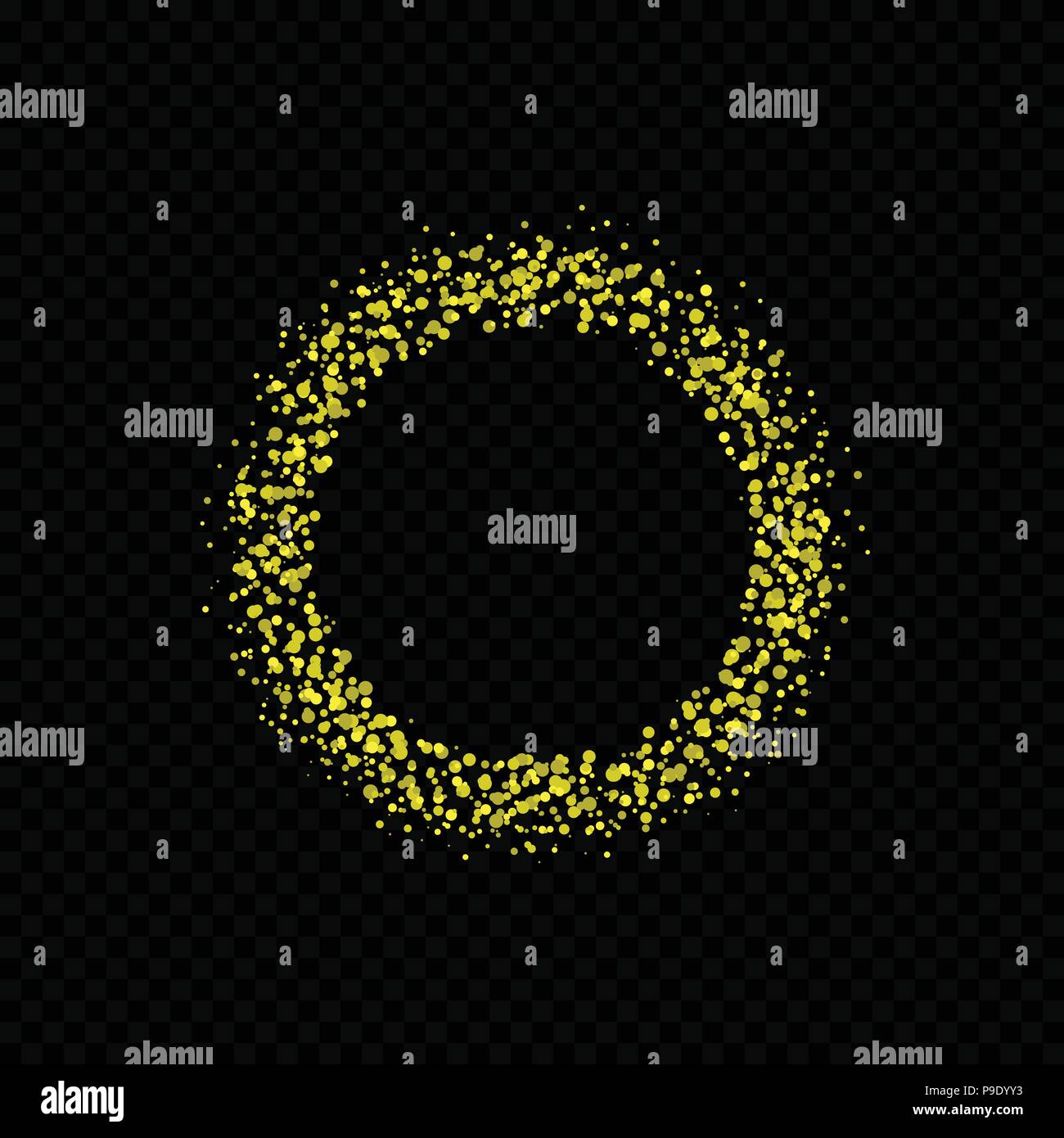 Golden round abstract flying confetti shape. Holiday concept, Vector ...