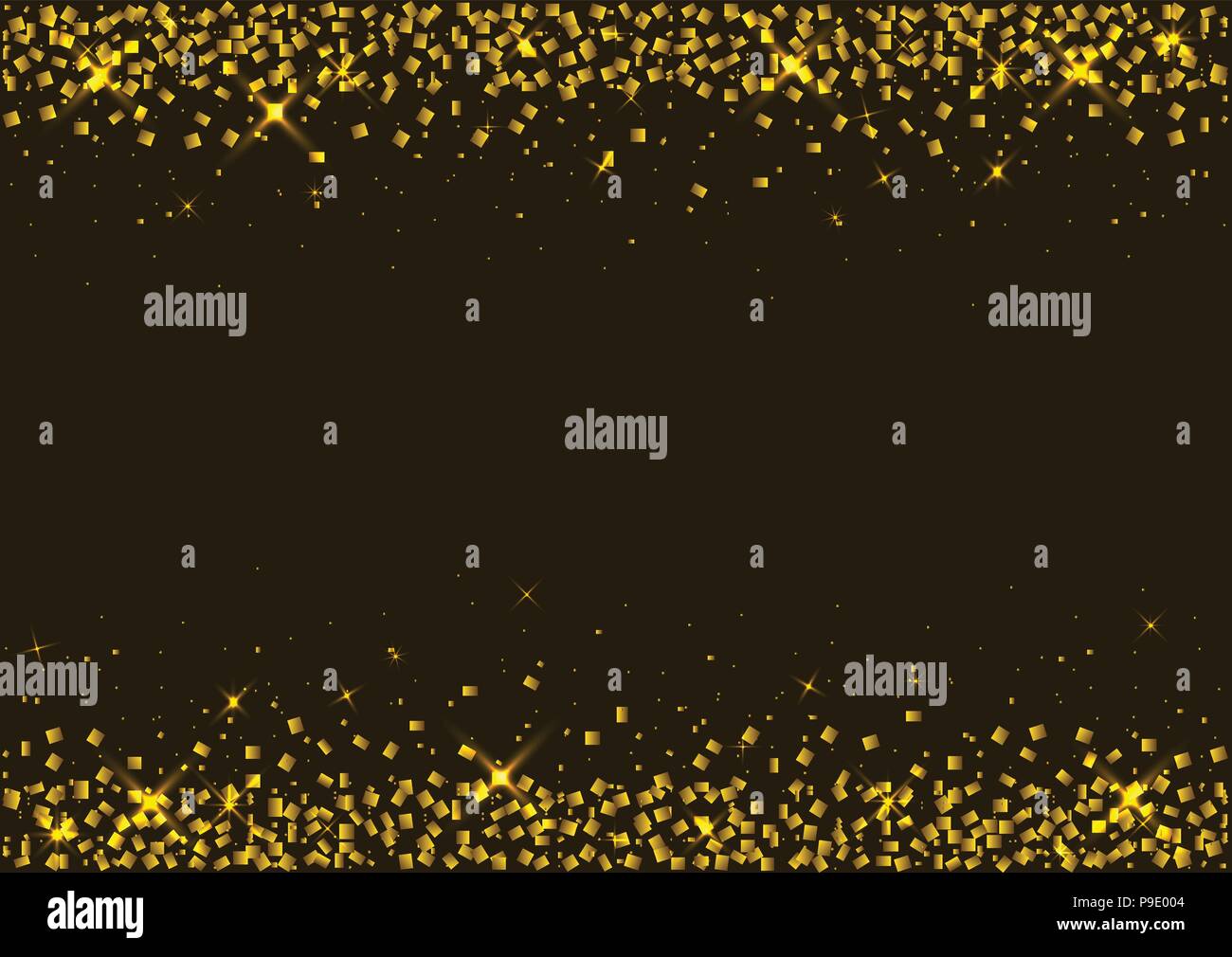 Golden confetti background, golden glitters stars. Festive holiday ...