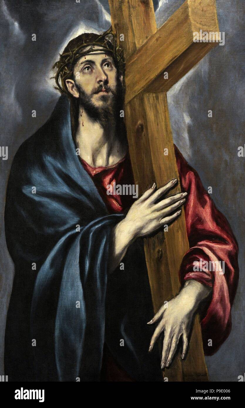 El Greco (1541-1614). Cretan painter. Christ with the Cross, 1590-1595 ...
