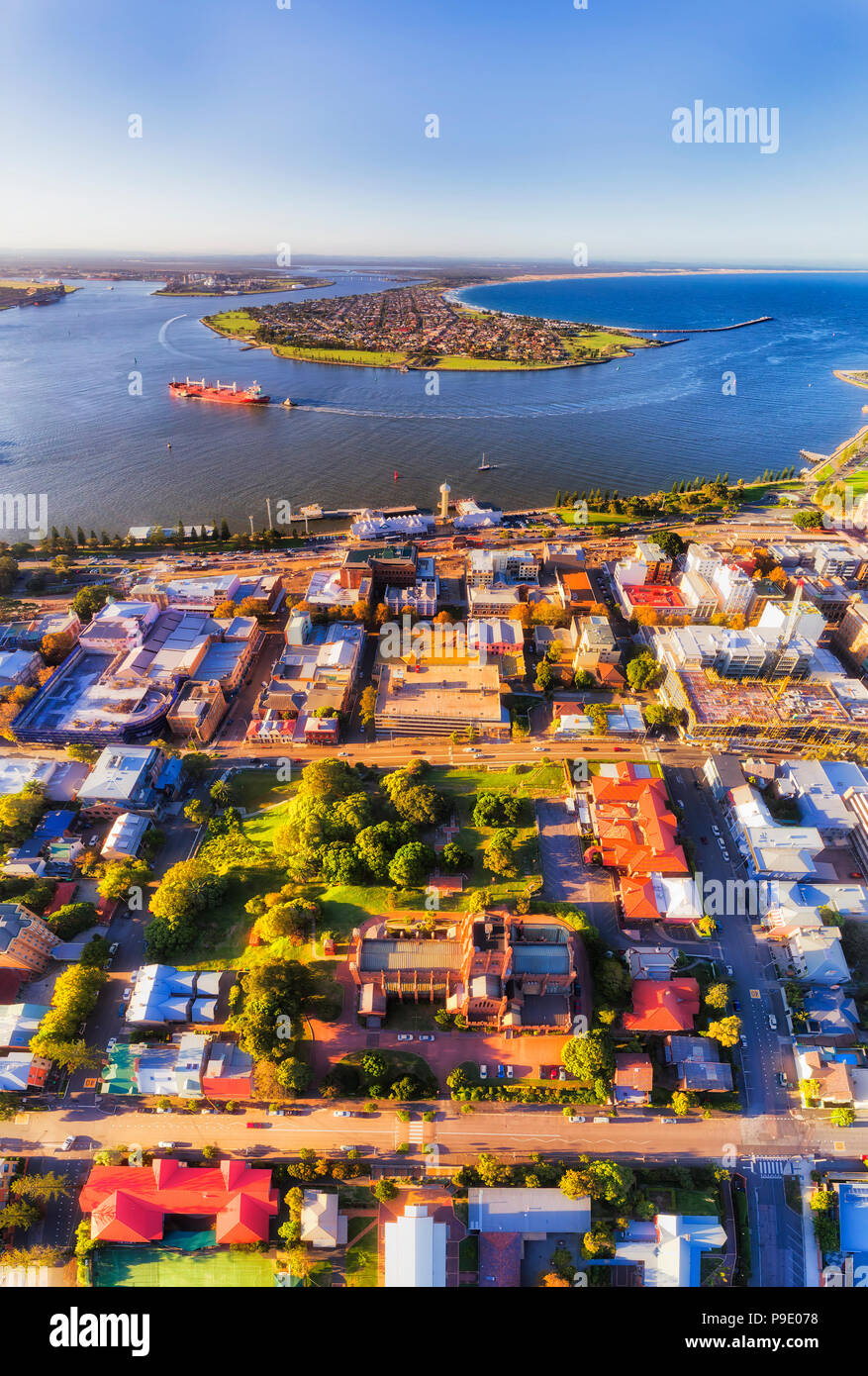 Newcastle nsw skyline aerial hi-res stock photography and images - Alamy