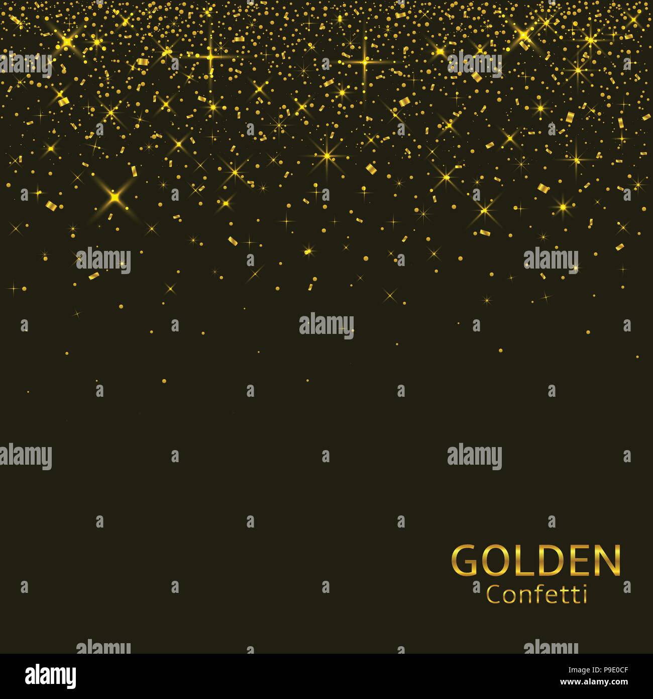 Golden confetti background Stock Vector Image & Art - Alamy