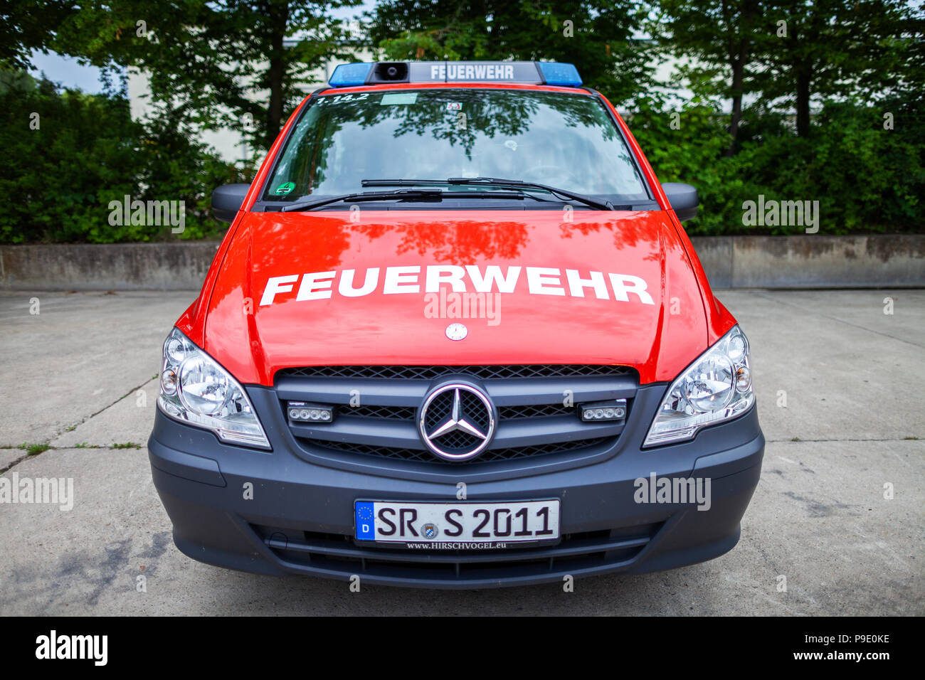 FELDKIRCHEN / Germany - JUNE 9, 2018: German fire engine stands on a ...