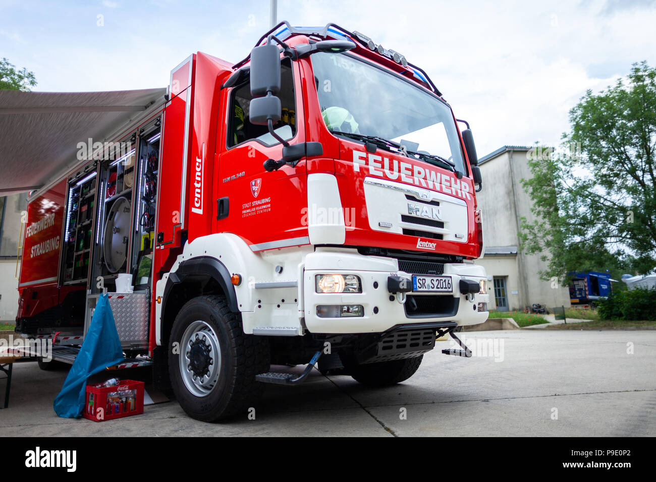FELDKIRCHEN / Germany - JUNE 9, 2018: German fire engine stands on a ...