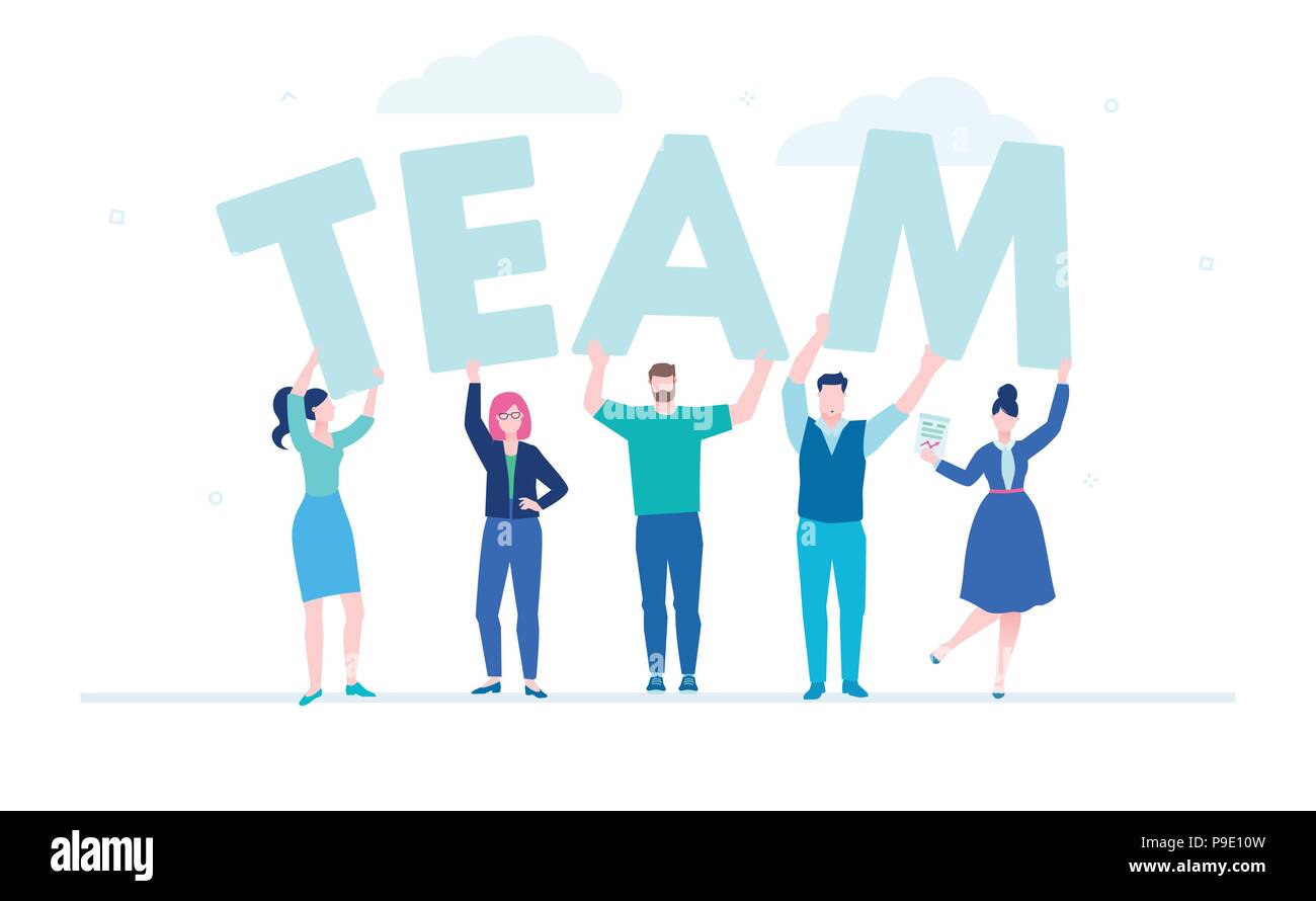 Creative team - flat design style colorful illustration Stock Vector ...