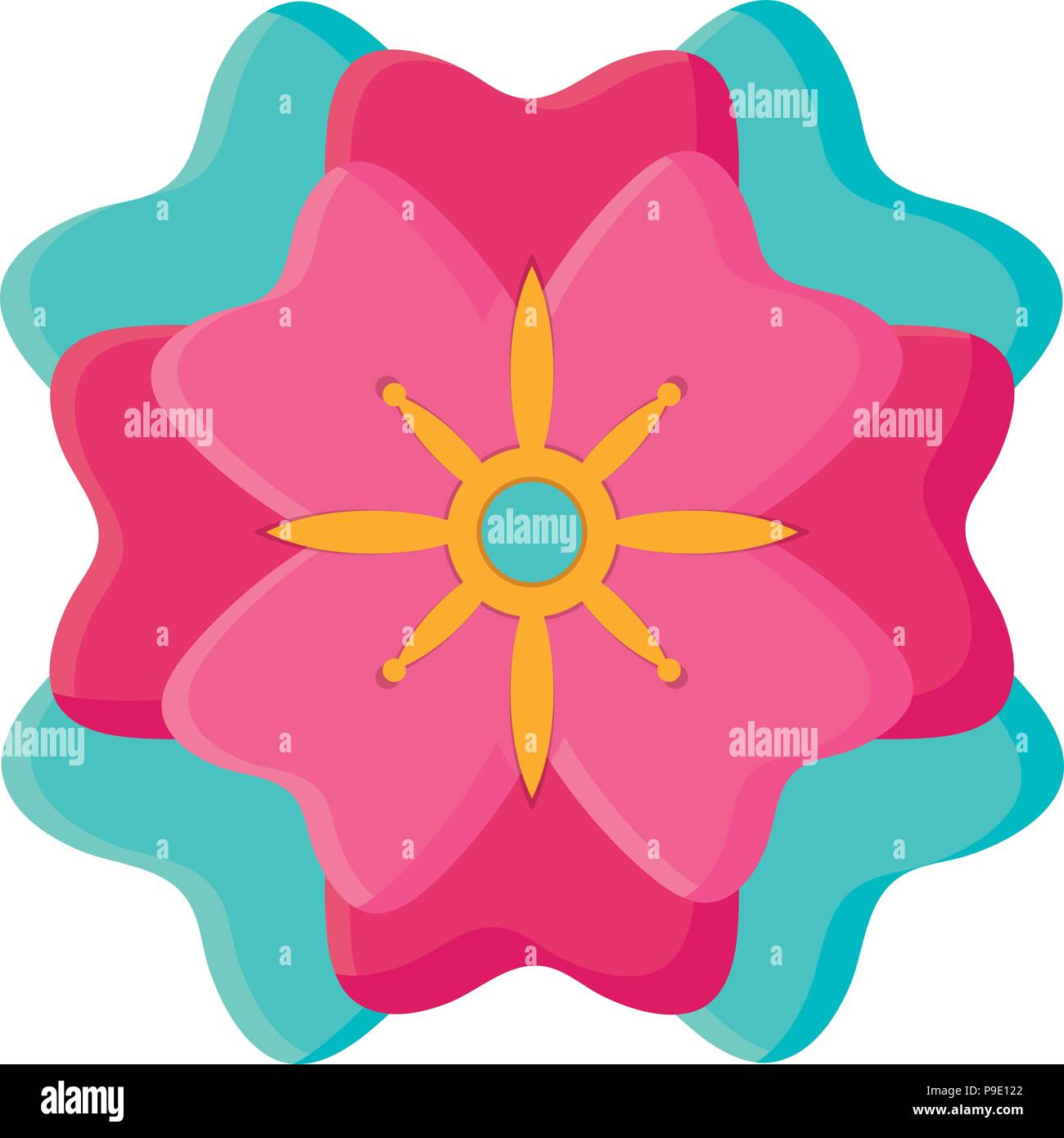 beautiful flower icon over white background, colorful design. vector ...