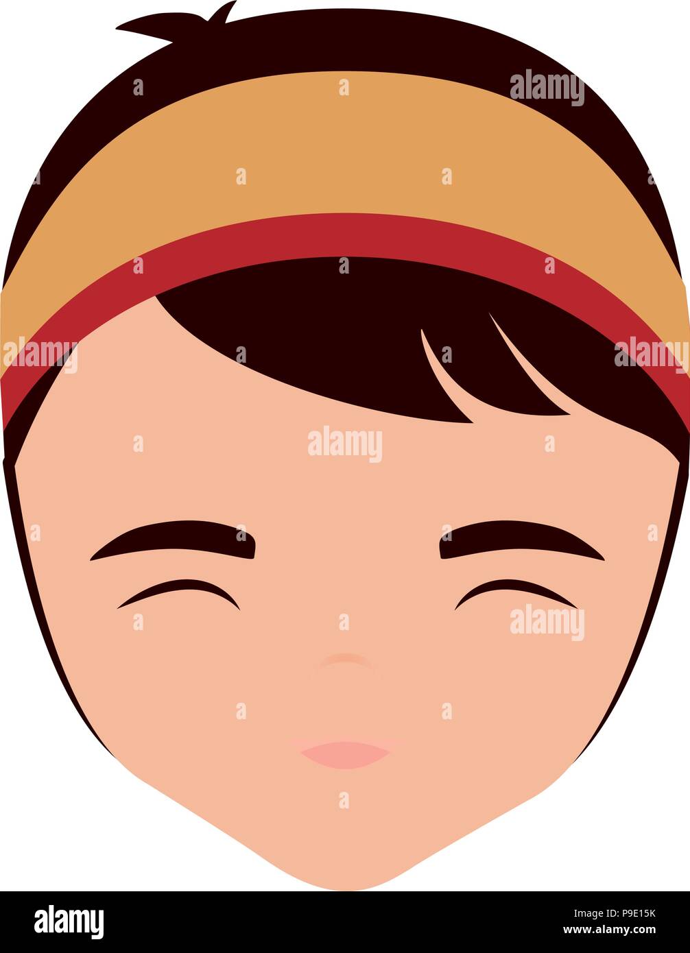 Taiwanese man face icon over white background, vector illustration ...