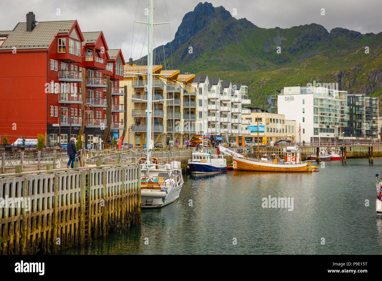 Svolvaer, Norway - 21.06.2018: Scenic view of Svolvaer is a fishing ...