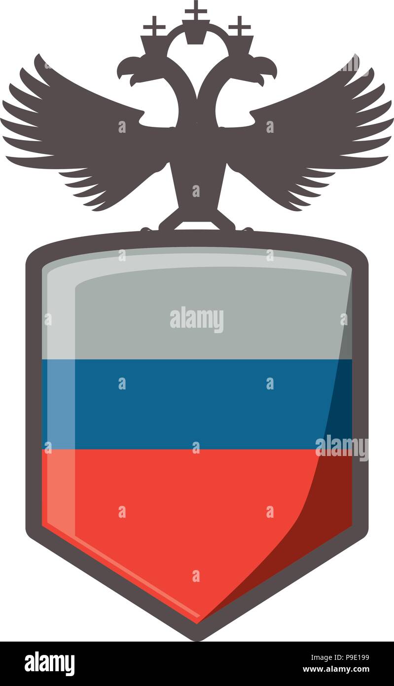 Russian Football shield icon over white background, vector illustration ...