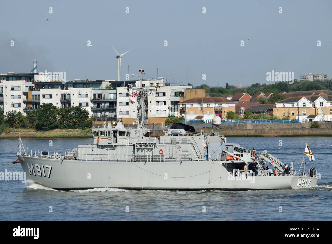 Belgian Navy minesweeper BNS Crocus M917 on the River Thames in London ...