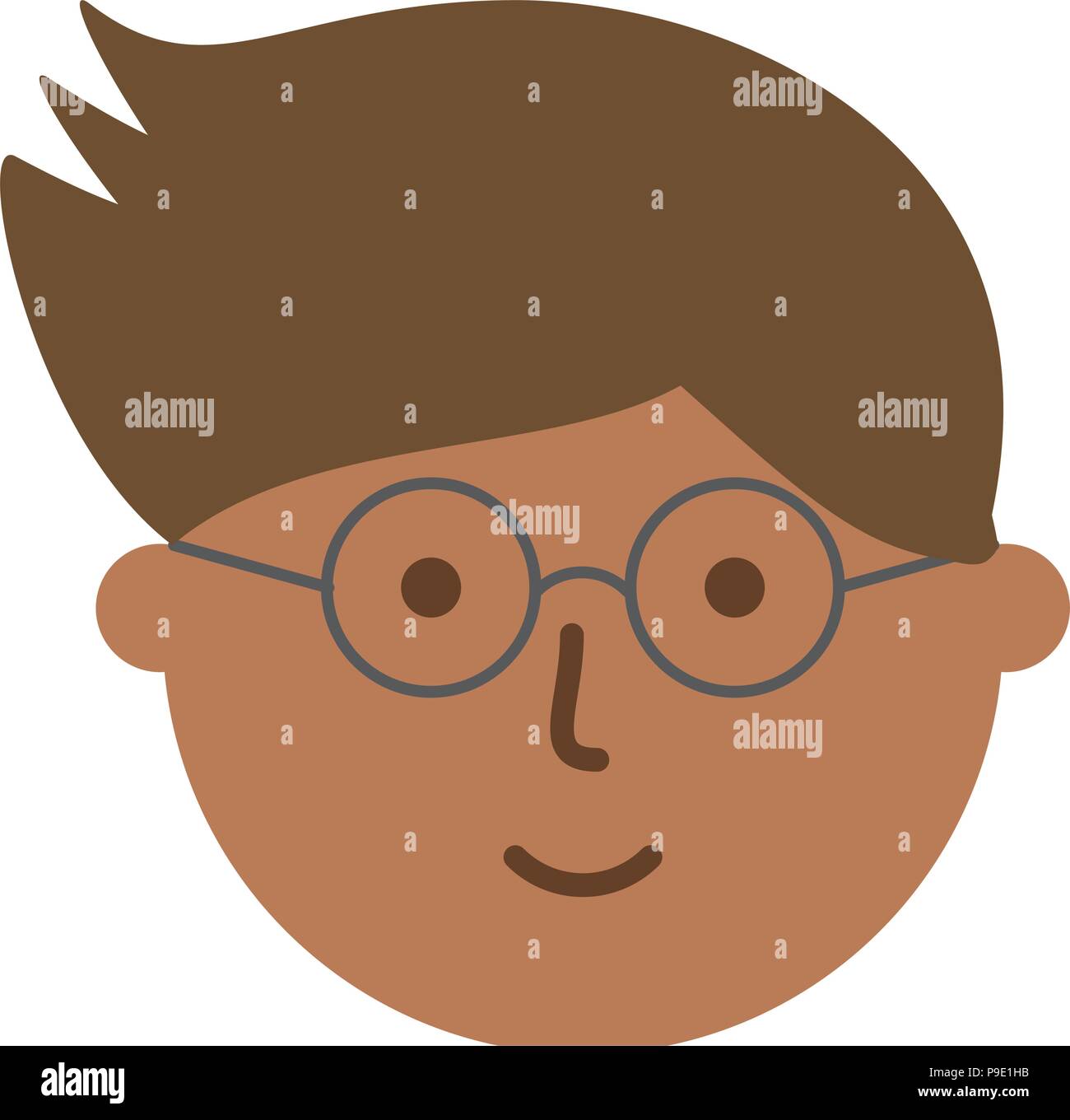cartoon man with glasses icon over white background, vector ...
