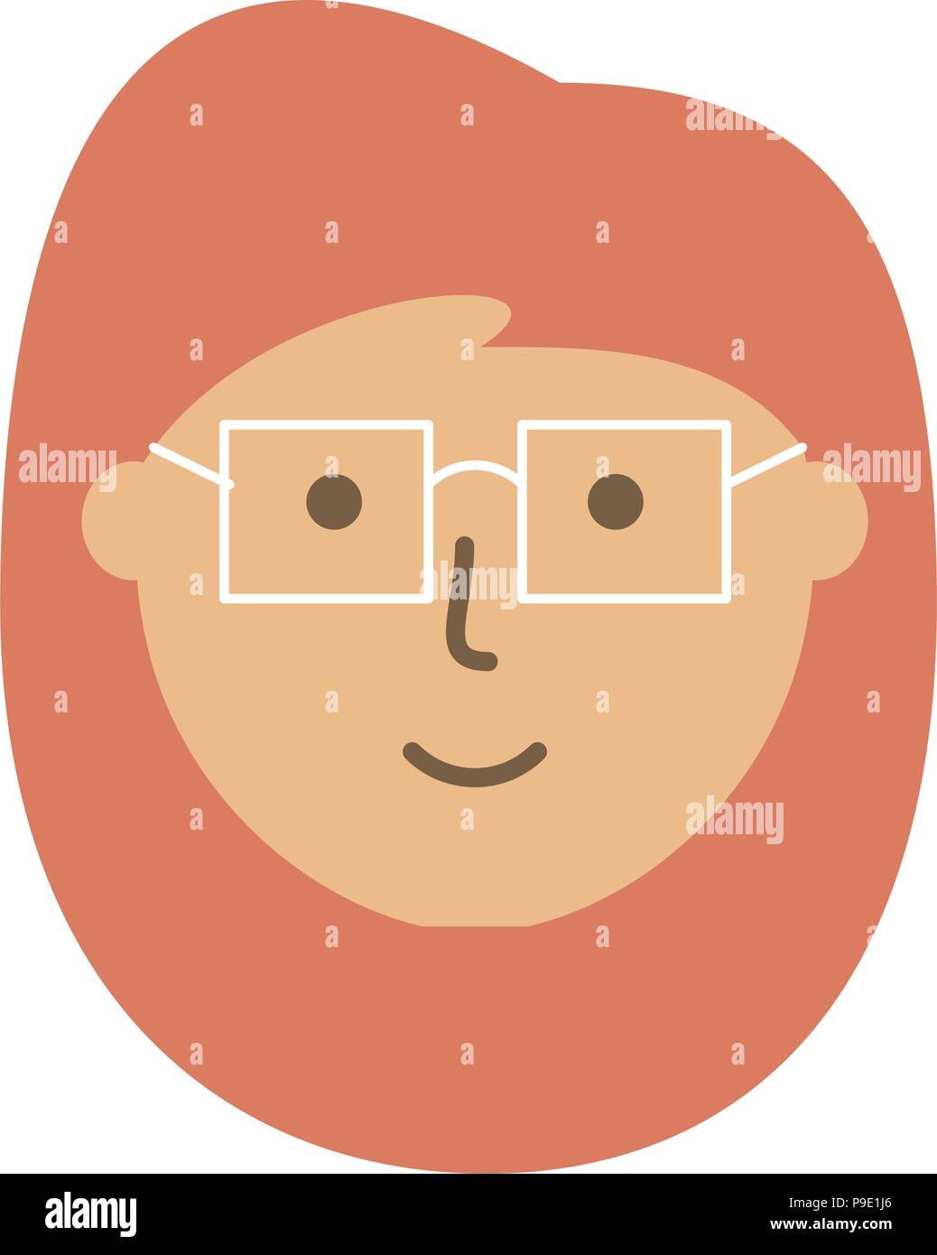 woman with glasses icon over white background, vector illustration ...