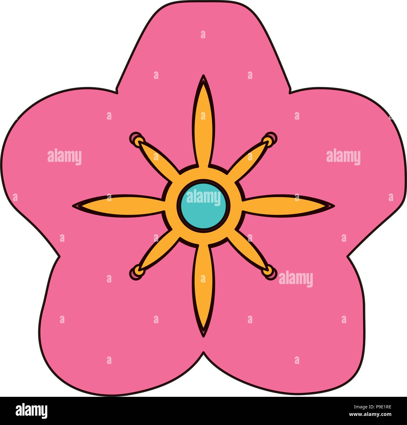 beautiful flower icon over white background, colorful design. vector ...