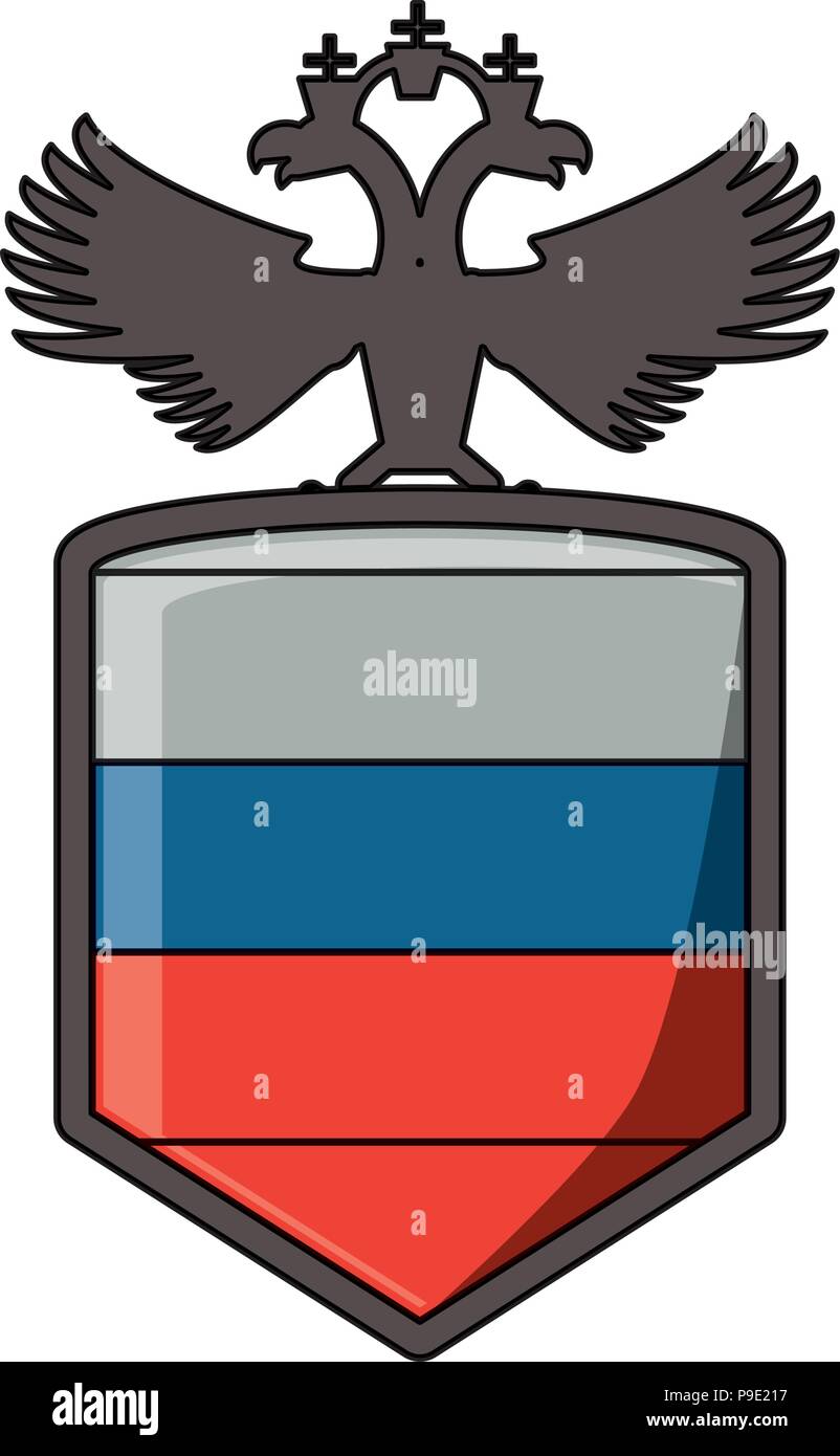 Russian Football shield icon over white background, vector illustration ...