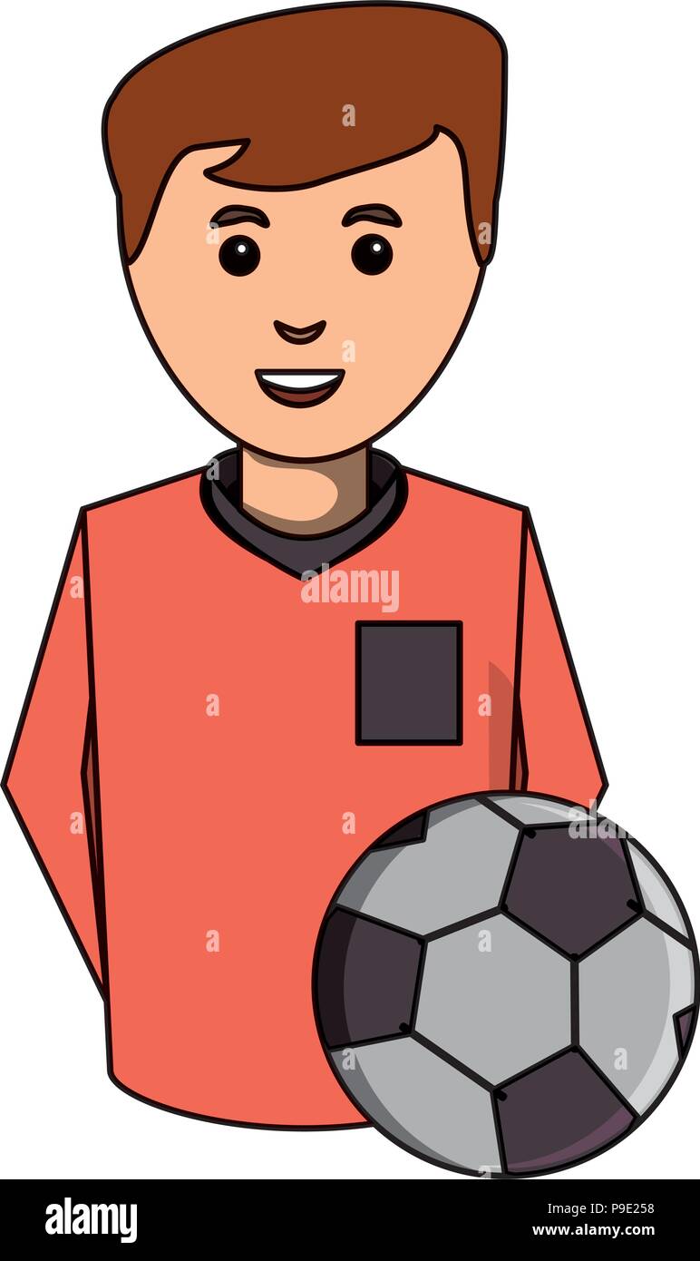Soccer referee with football ball icon over white background, vector ...