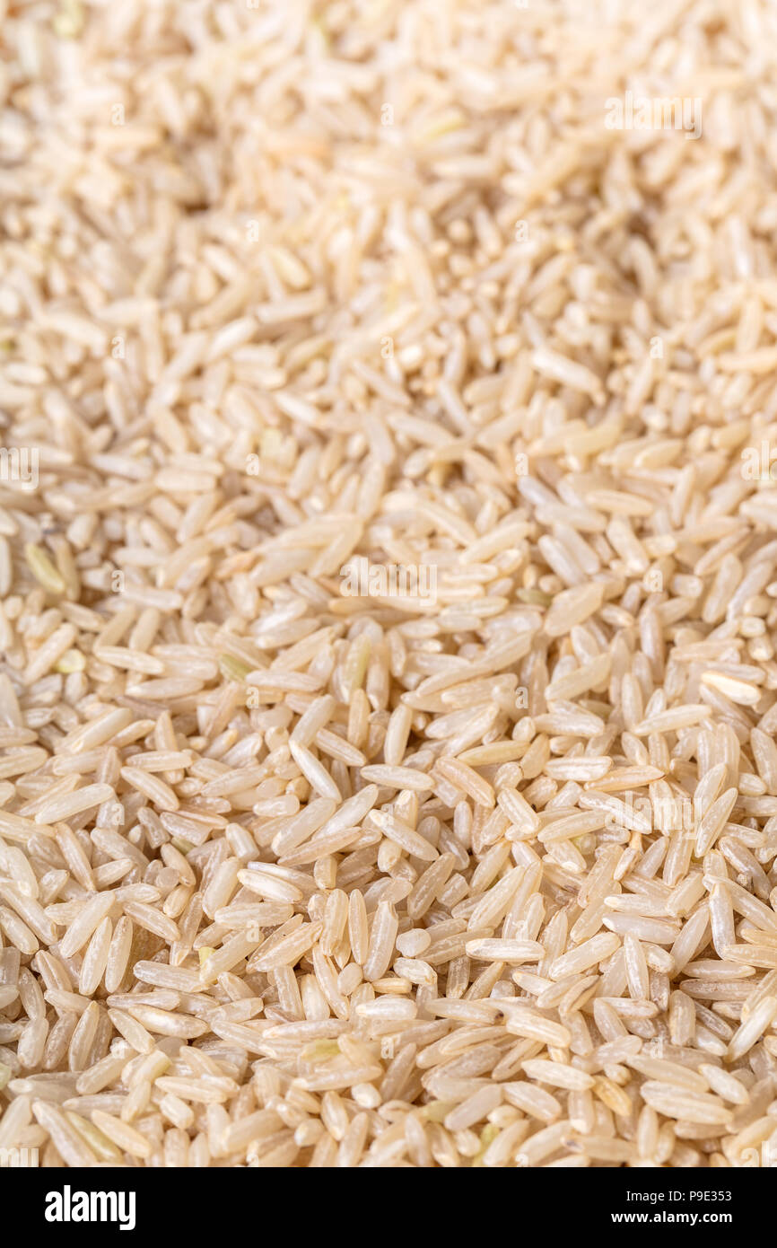 food background, texture unpolished rice brown close-up Stock Photo - Alamy
