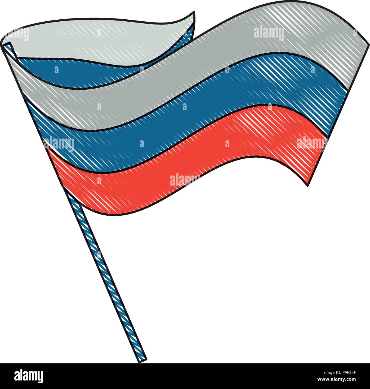 Waving Russia Flag icon over white background, vector illustration Stock Vector Image & Art - Alamy
