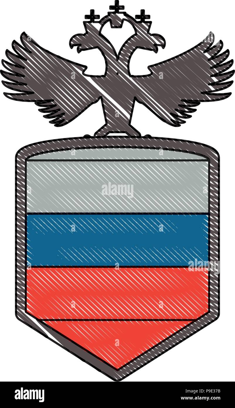 Russian Football shield icon over white background, vector illustration ...