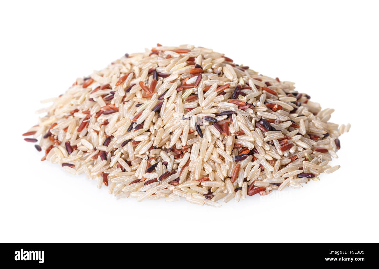 assorted rice closeup on white isolated background Stock Photo - Alamy