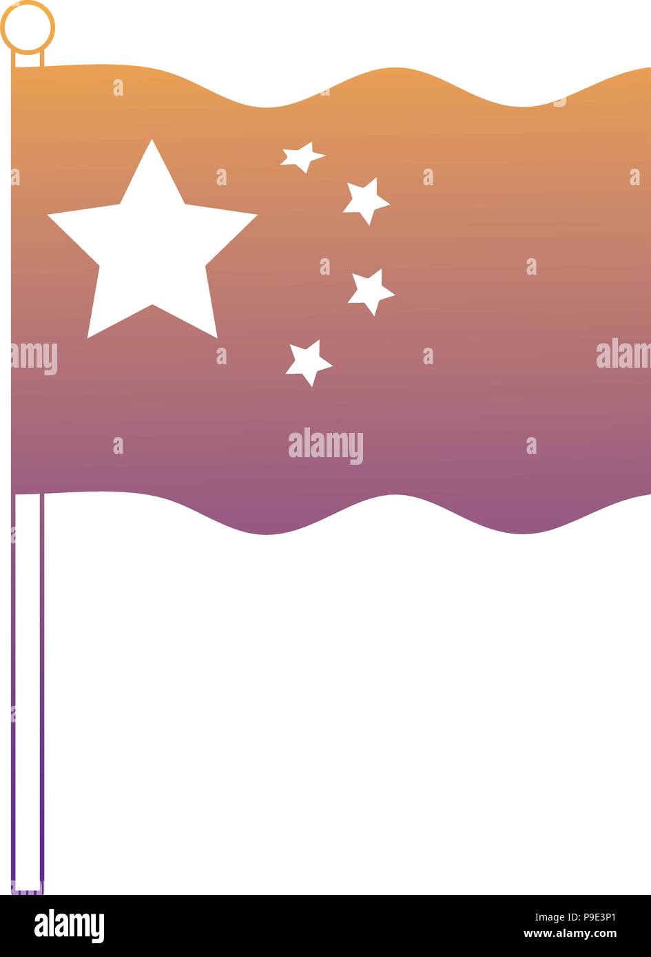 waving china flag icon over white background, vector illustration Stock ...