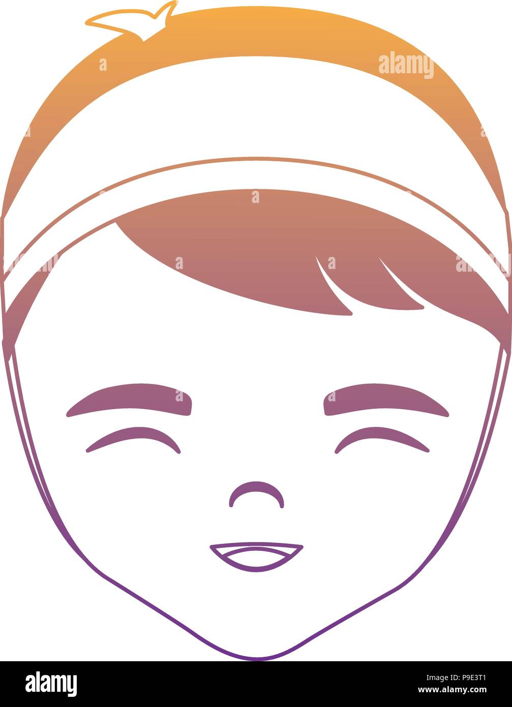 Taiwanese man face icon over white background, vector illustration ...