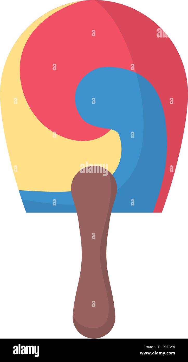 south korean hand fan icon over white background, vector illustration ...