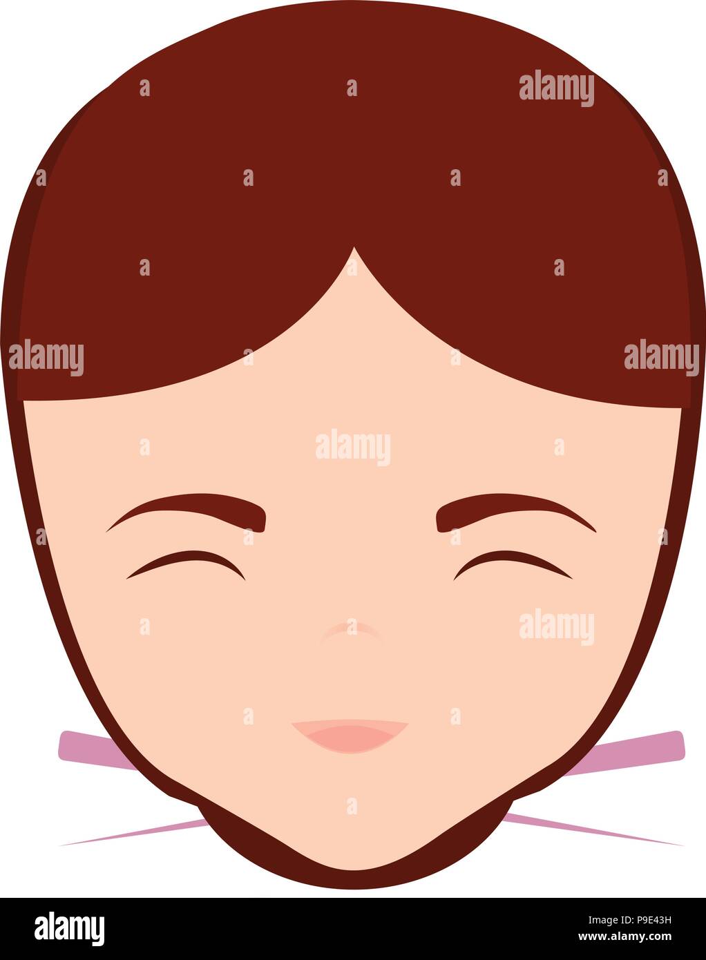 Asian woman face icon over white background, vector illustration Stock ...