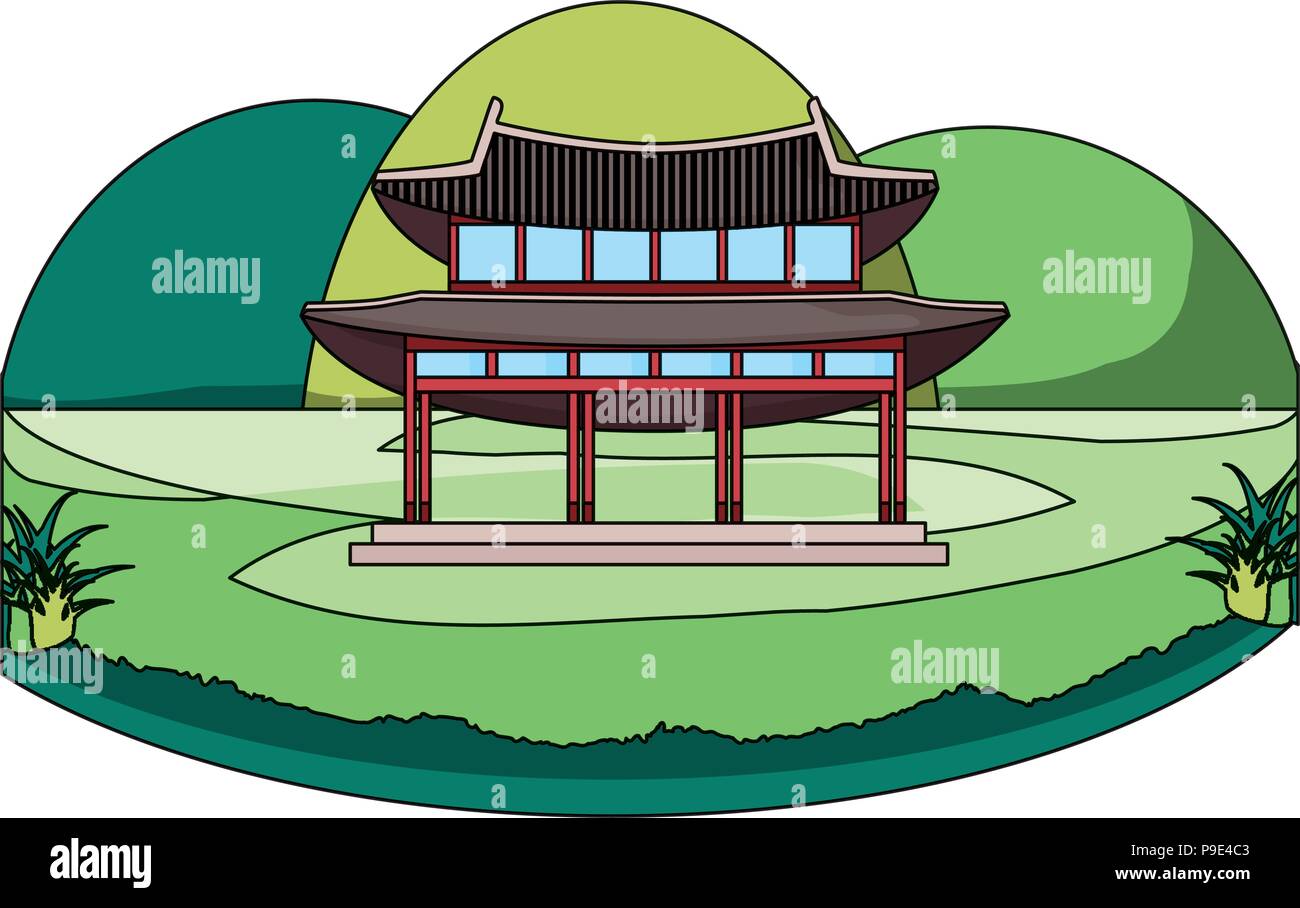 Korean traditional castle building Stock Vector Images - Alamy