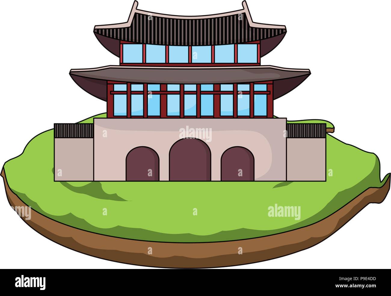 Iconic korean architecture Stock Vector Images - Alamy