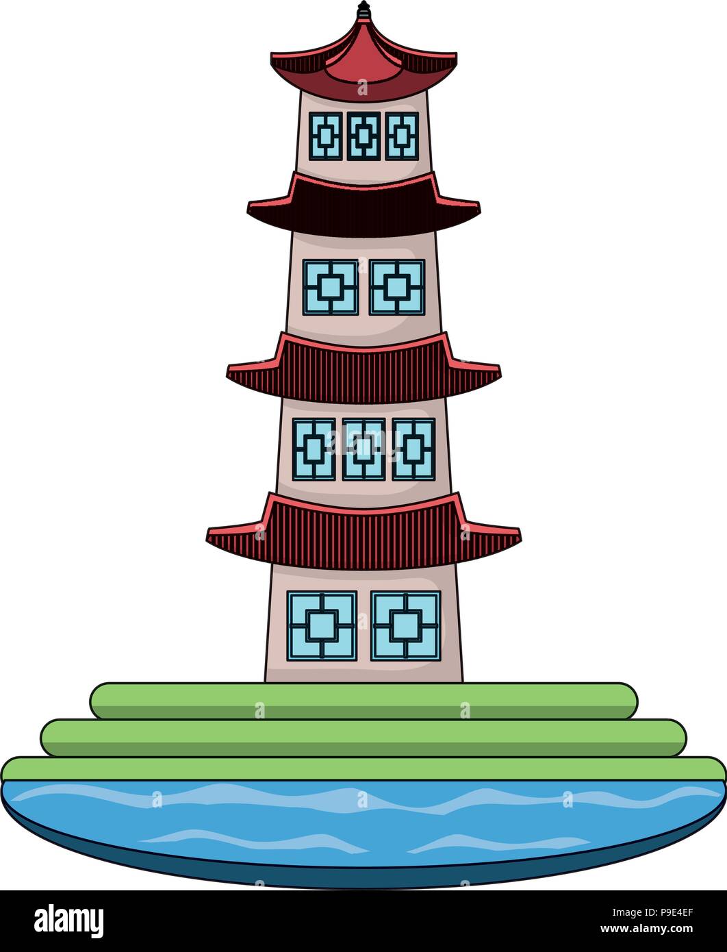 seoul tower icon over white background, vector illustration Stock ...