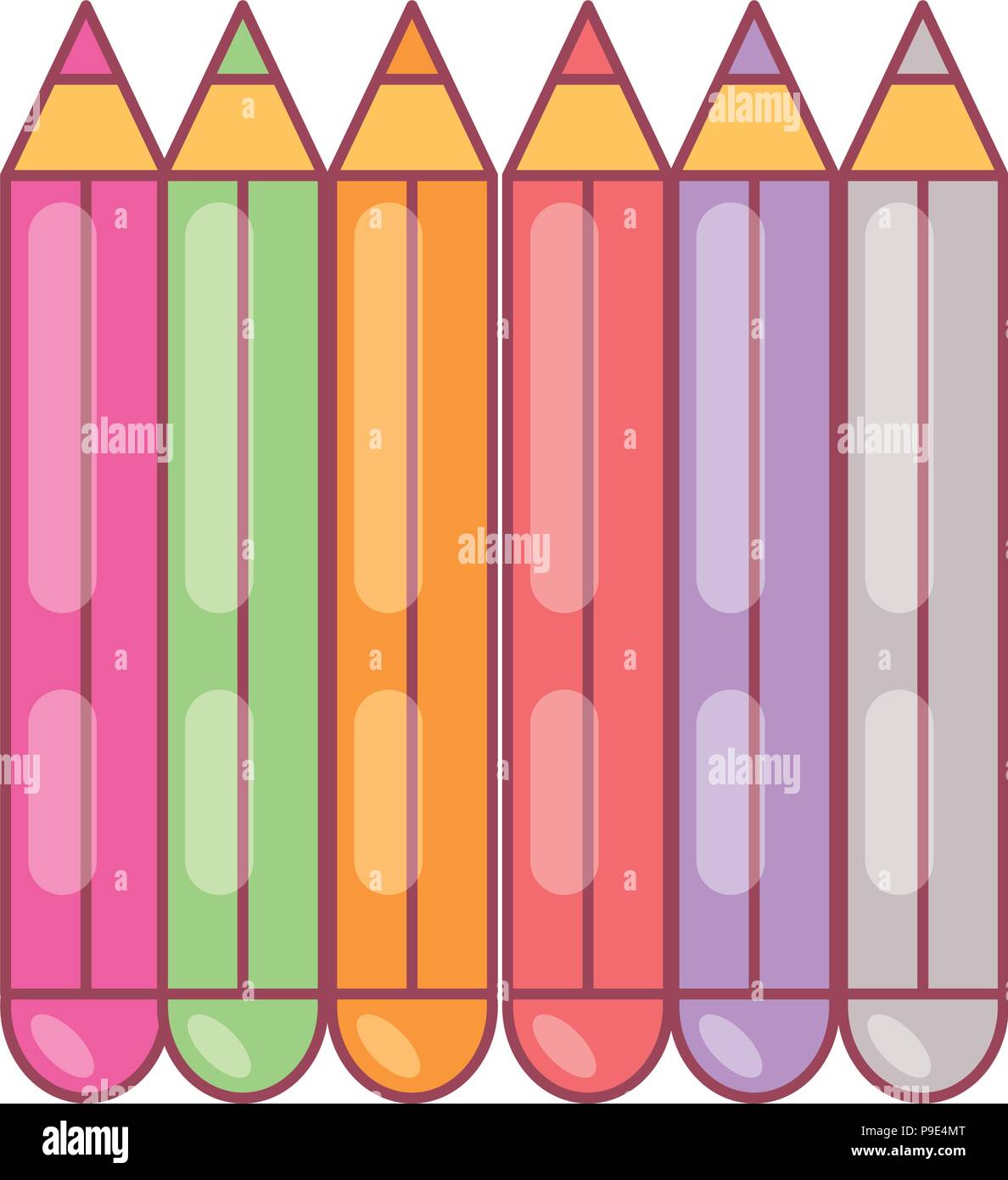 colored pencils icon over white background, vector illustration Stock ...